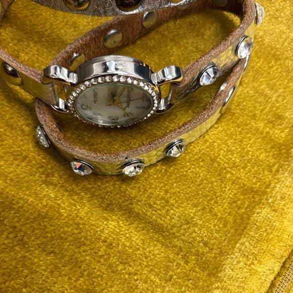 Geneva | Accessories | Geneva Brown Leather Wrap Watch With Silver And ...